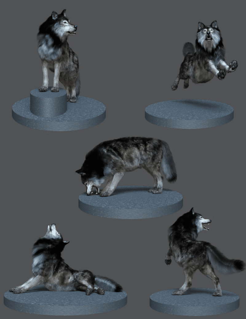 Daz3D Wolf Models - Pixel Sizzle